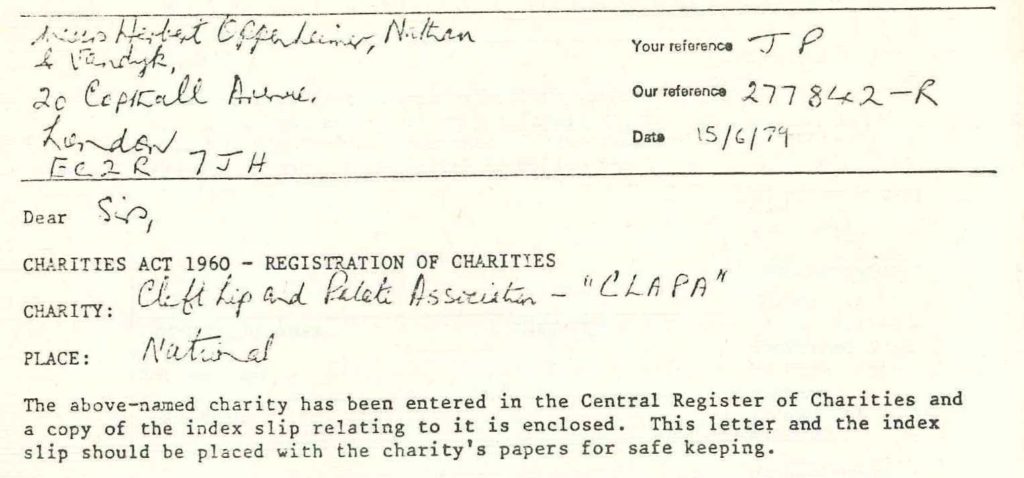 Original Registration Letter 1979