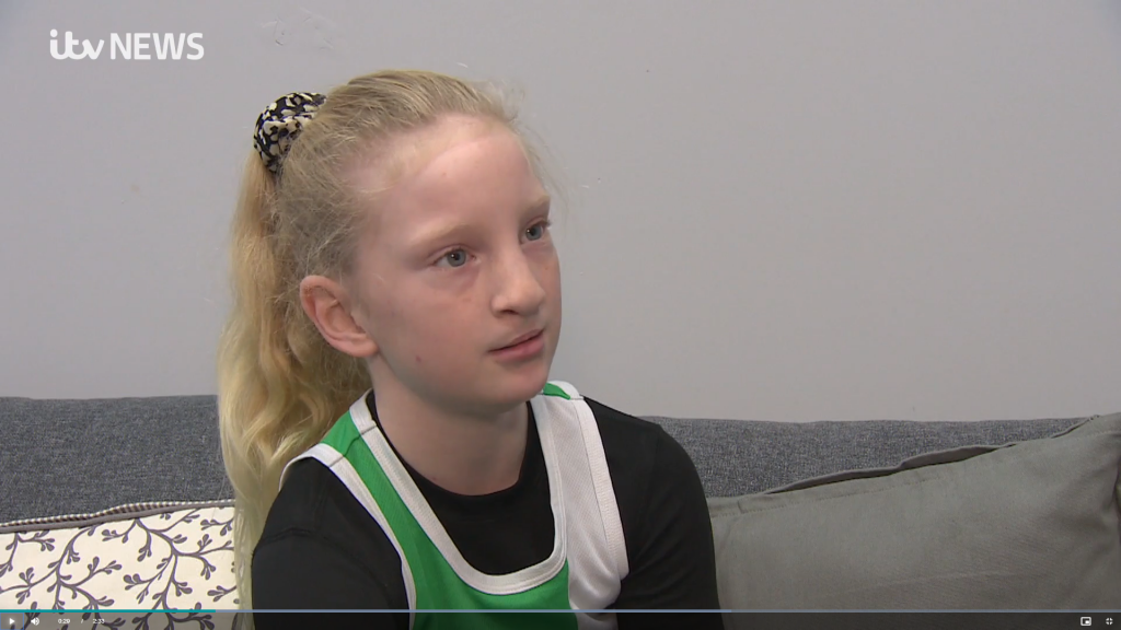 Hollie-Grace being interviewed (courtesy of ITV News)